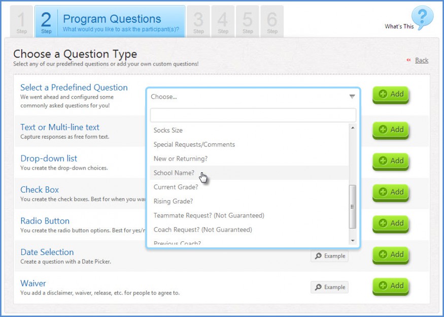 8 New Predefined Registration Questions - Blue Sombrero